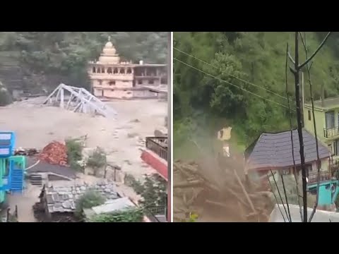 Scary visuals of flash flood from Mandi’s Thunag as it rains for the ...