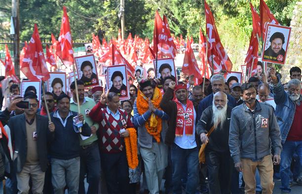 CPM candidate Tikender Panwar files nomination from Shimla - The Tribune