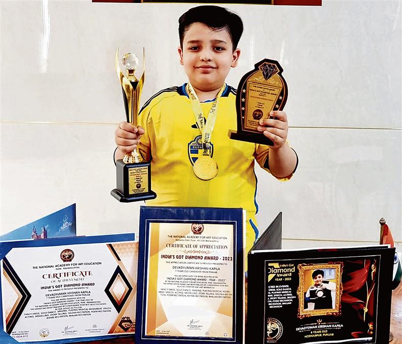 8-yr-old prodigy bags kids award - The Tribune