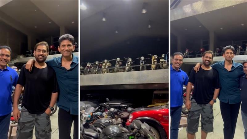 Watch: Dhoni’s bike collection stuns Venkatesh Prasad, says can be a ...
